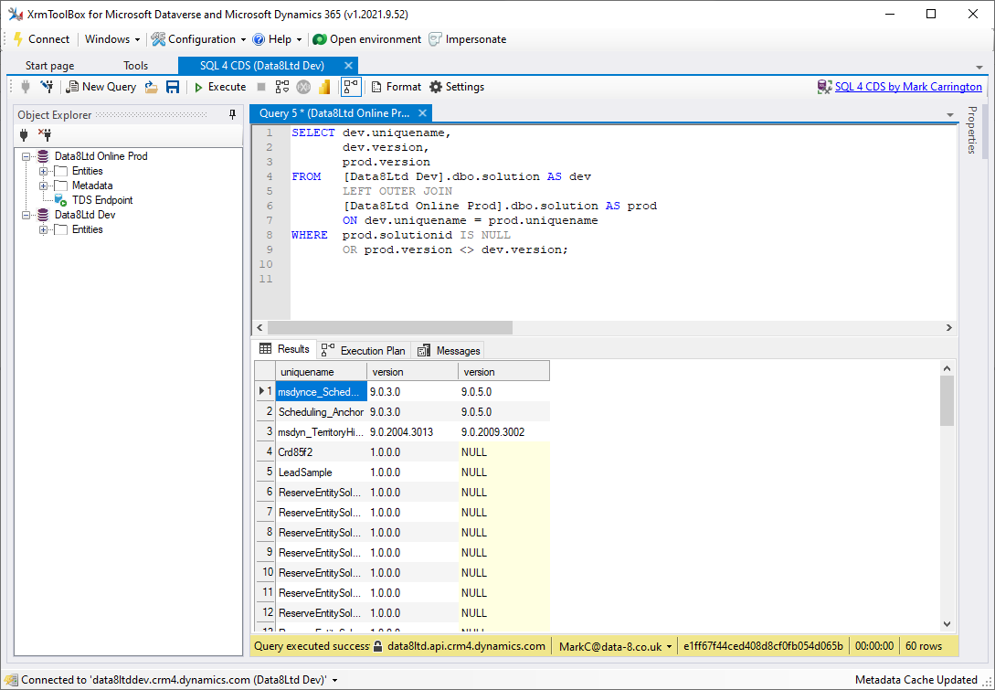 SQL 4 CDS 5.3 Released - Mark Carrington